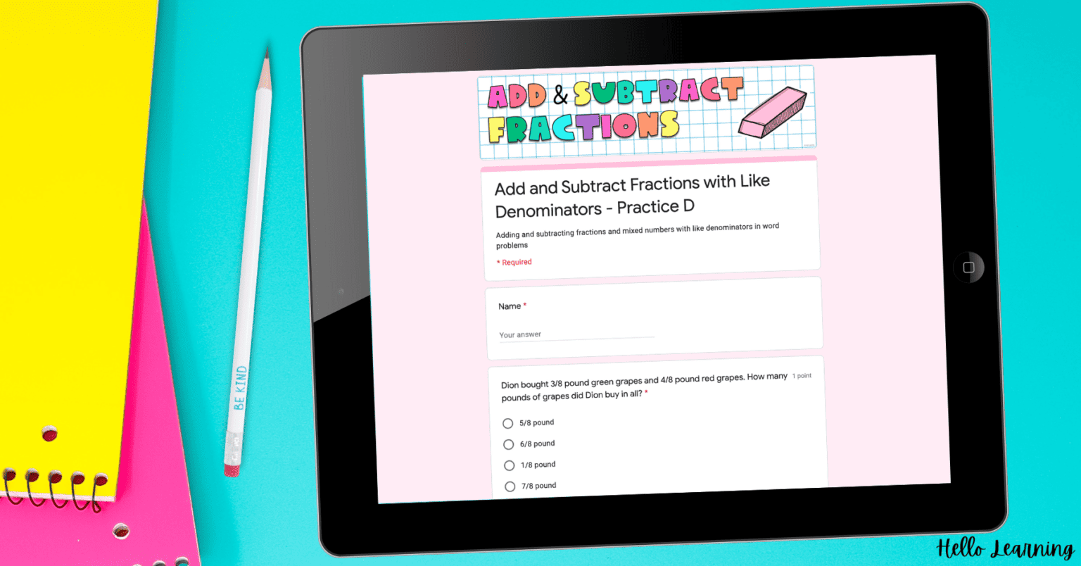5 Ways to Practice Adding and Subtracting Fractions - Hello Learning